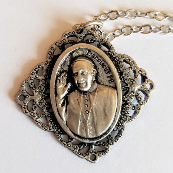 Newport Stores | Jewelry | Pope Francis Pewter Religious Charm Necklace ...